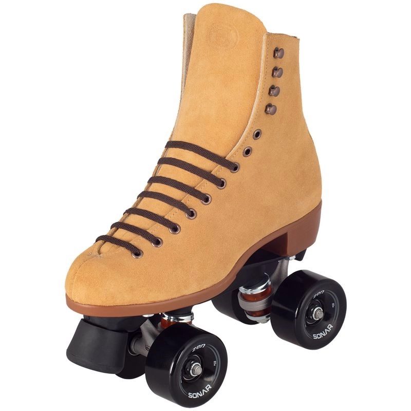 Riedell Zone Outdoor Skate Tan Suede with Zen wheels - ROLLER SKATE USA